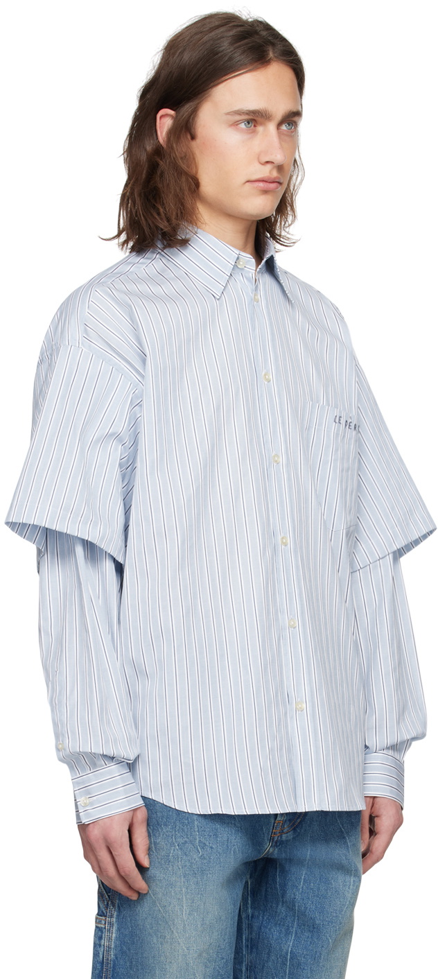 Le PÈRE Blue & White Double Sleeve Shirt le PÈRE