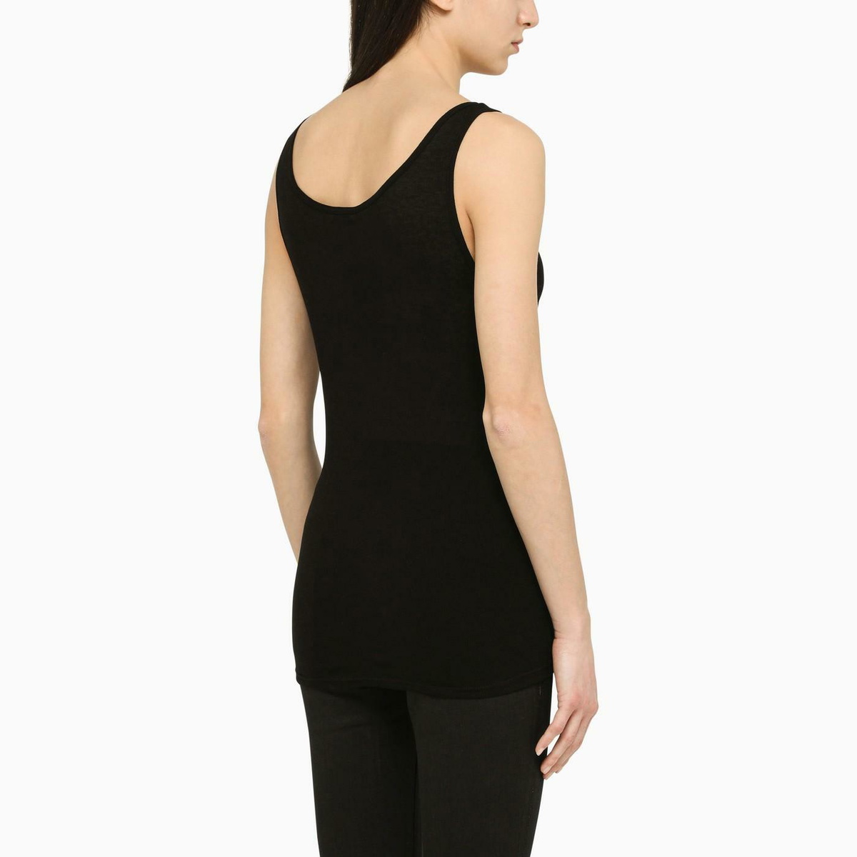 Saint Laurent Black Semi-transparent Tank Top Saint Laurent