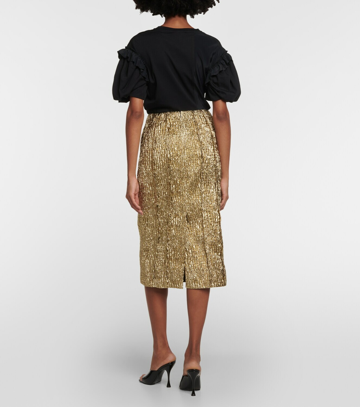 Simone Rocha Metallic pleated midi skirt Simone Rocha