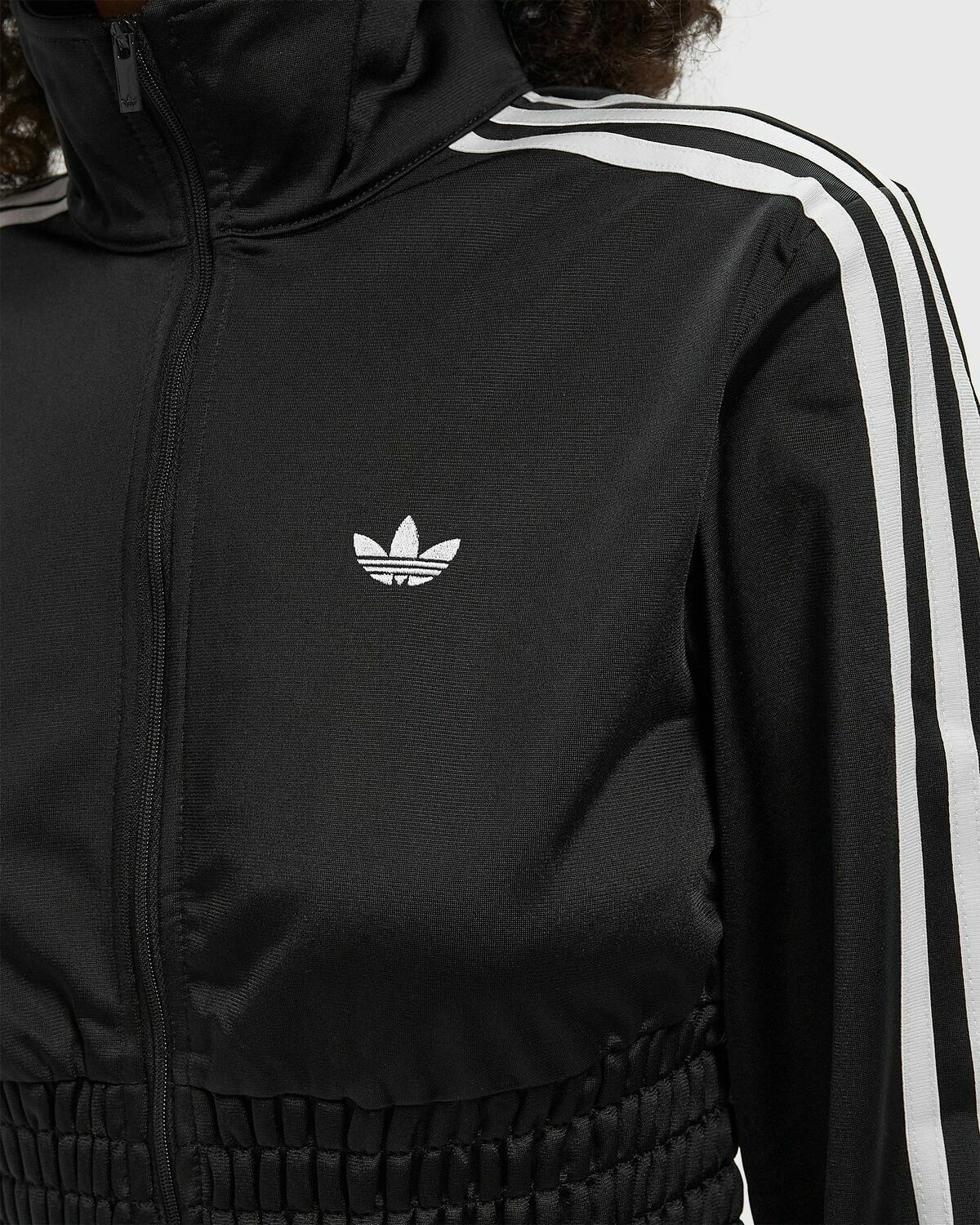 Adidas SMOCKED FB TRACK TOP Black Womens Track Jacket adidas