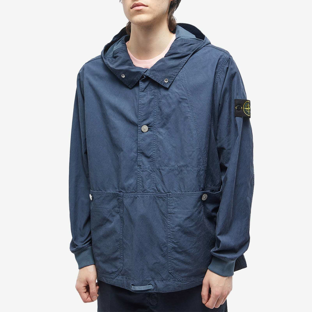 Stone Island Men's 2-Pocket Smock Jacket in Avio Stone Island