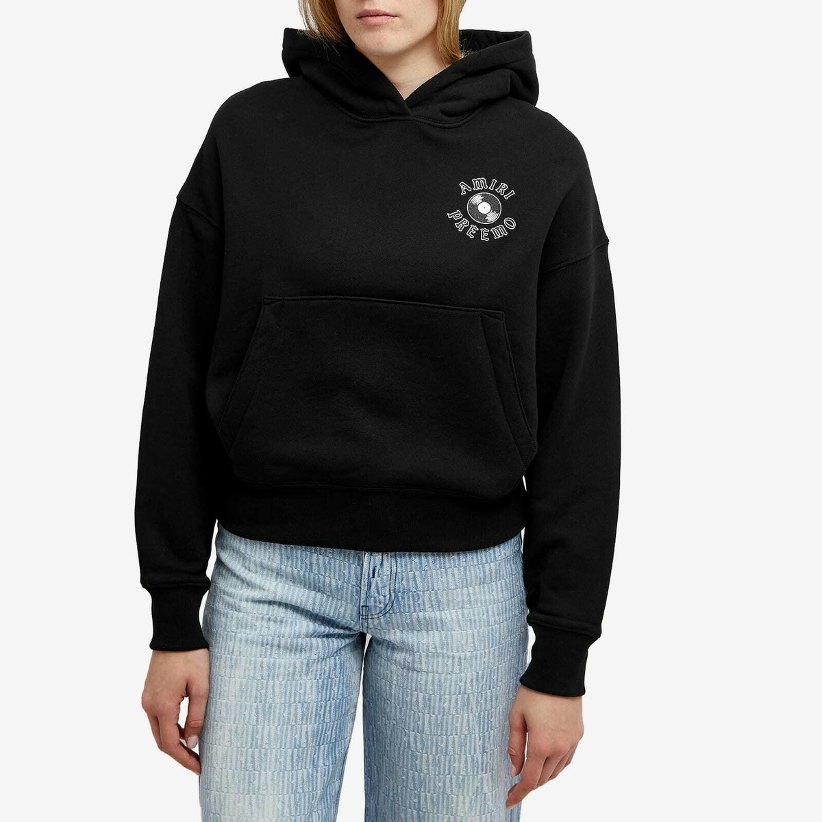 AMIRI Women's Preemo Records Cocoon Hoodie in Black Amiri