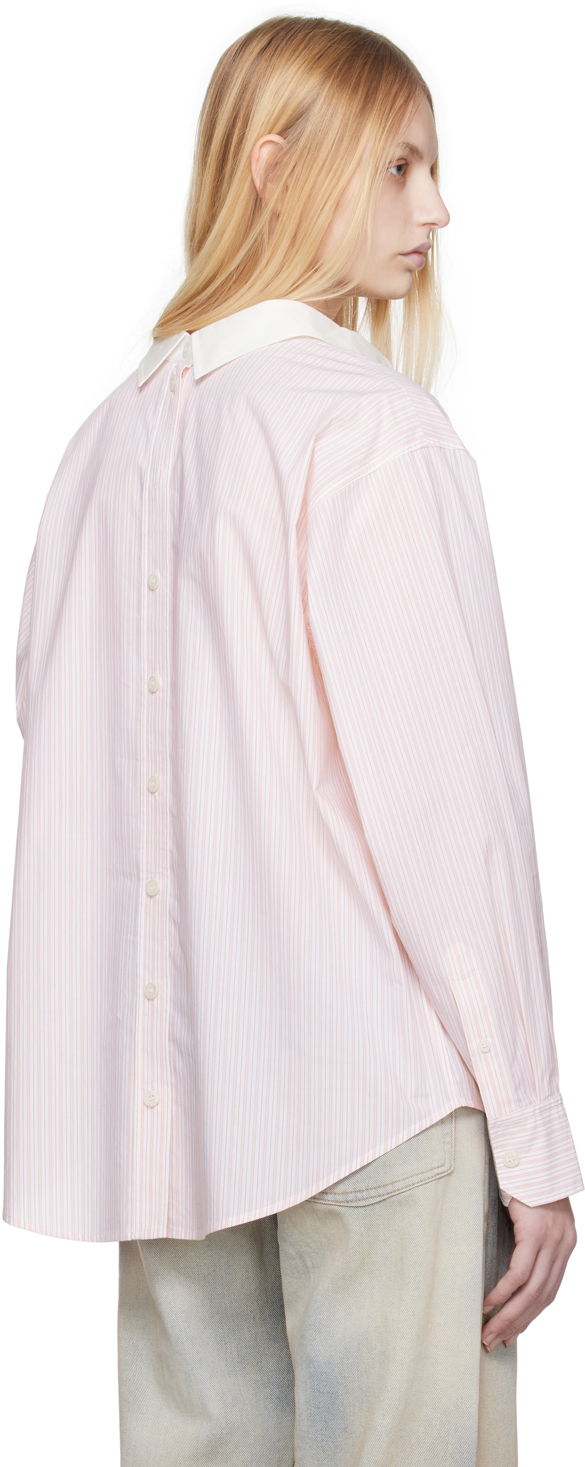 Acne Studios Pink Stripe Button-Up Shirt Acne Studios