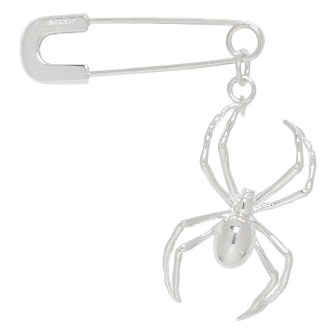 Ambush Silver Spider Safety Pin Single Earring Ambush