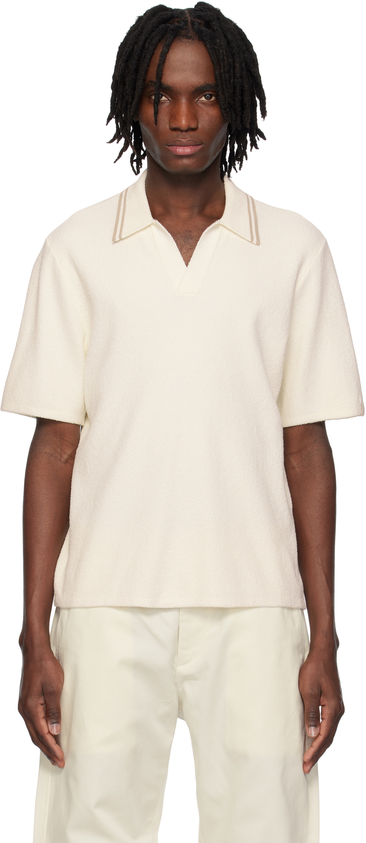 rag & bone Off-White Rib Johnny Polo Rag and Bone