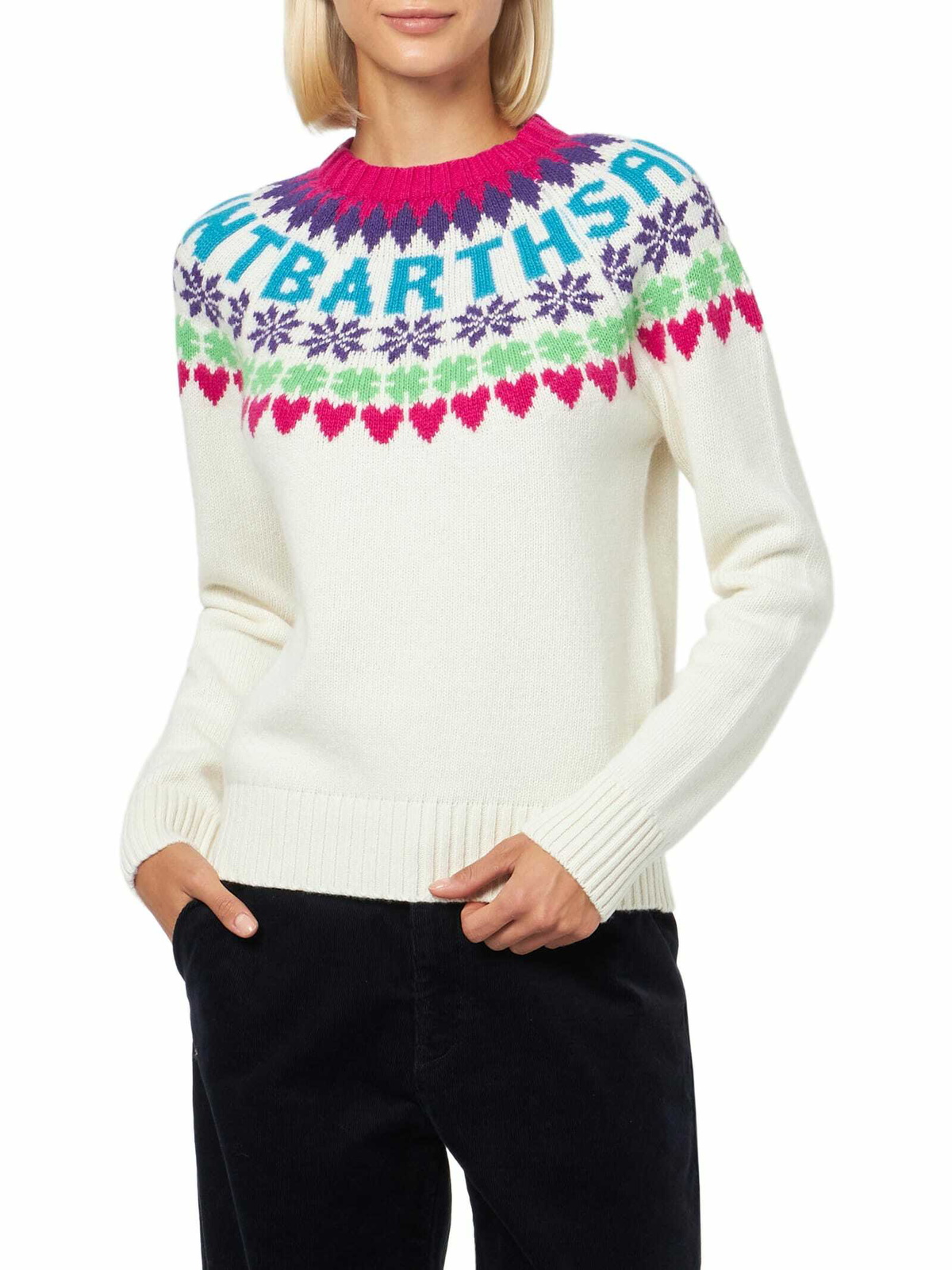 MC2 Saint Barth Woman White Sweater New Queen With Fair Isle Jacquard ...