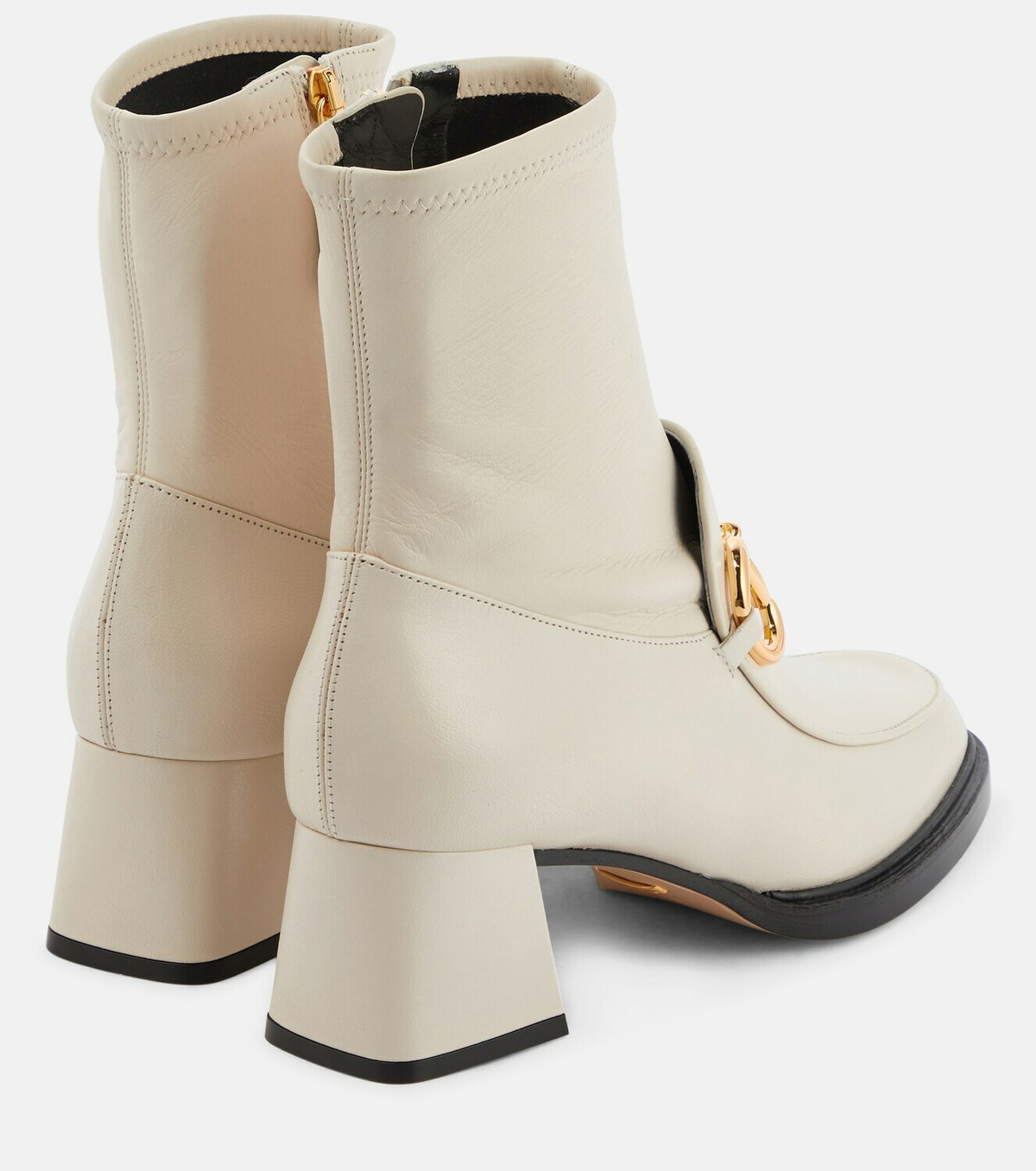 Gucci - Horsebit leather ankle boots Gucci