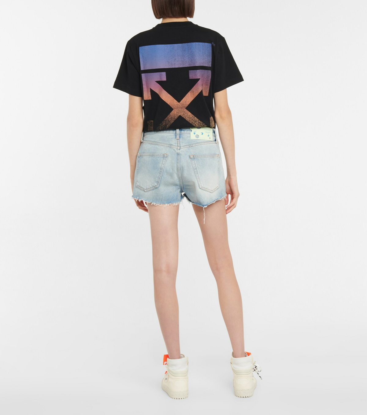 Off-White - High-rise denim shorts Off-White