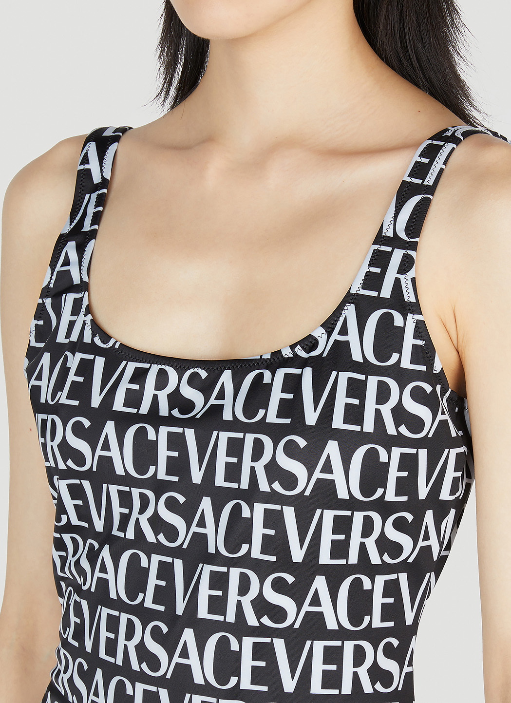Versace Logo Print Swimsuit Versace