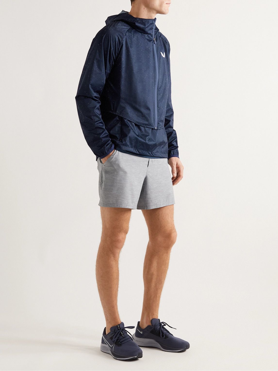 Castore - Triton Convertible Printed Shell Hooded Jacket - Blue CASTORE