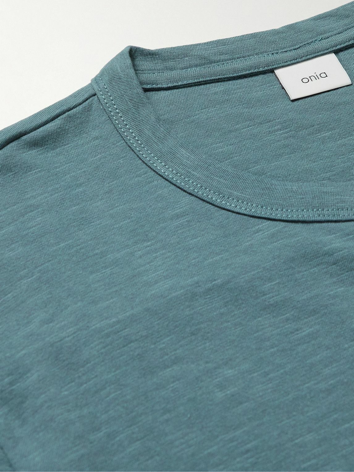 Onia - Slub Cotton-Jersey T-Shirt - Blue Onia