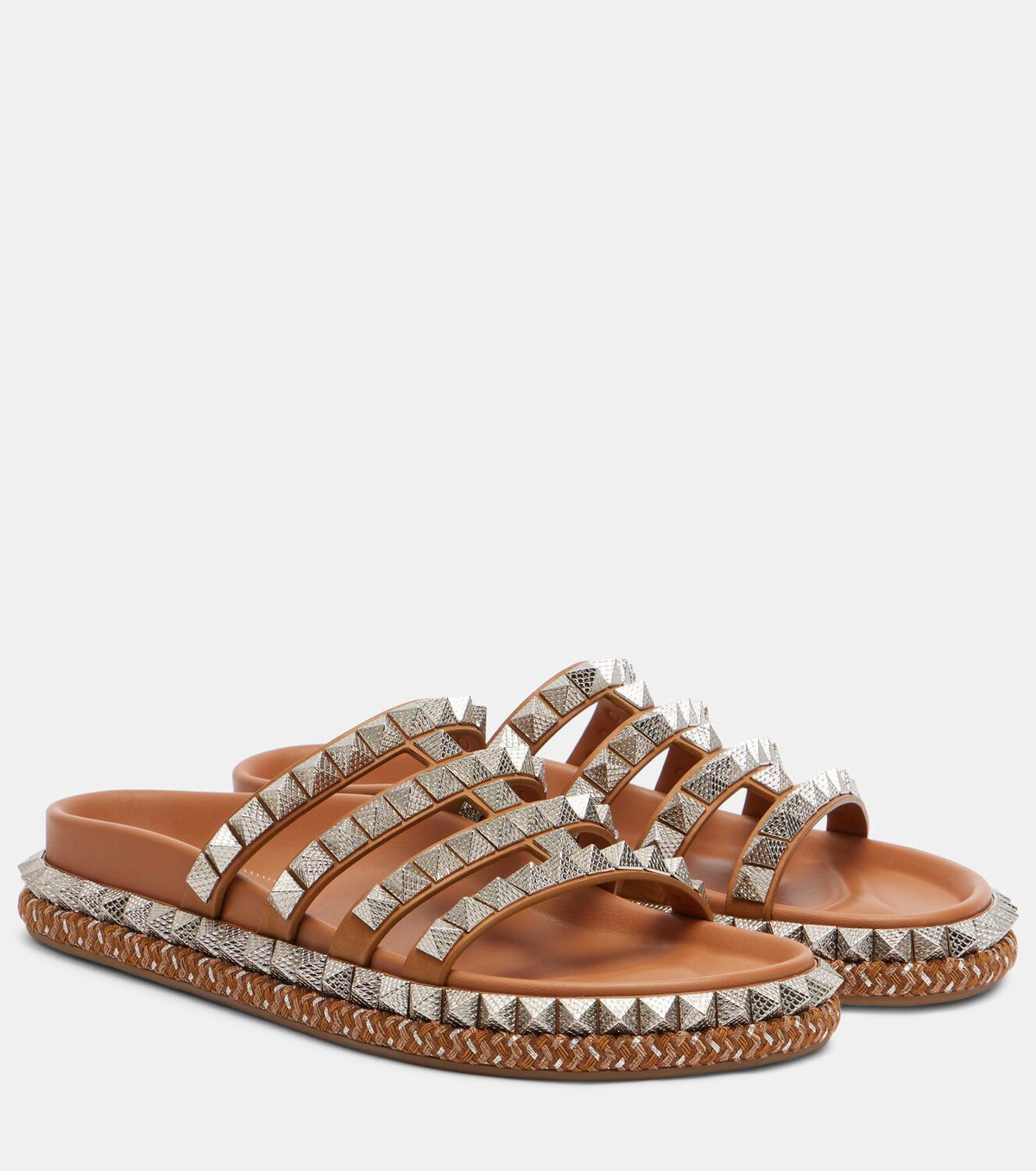 Christian Louboutin Pyra Hallulila studded leather slides Christian ...