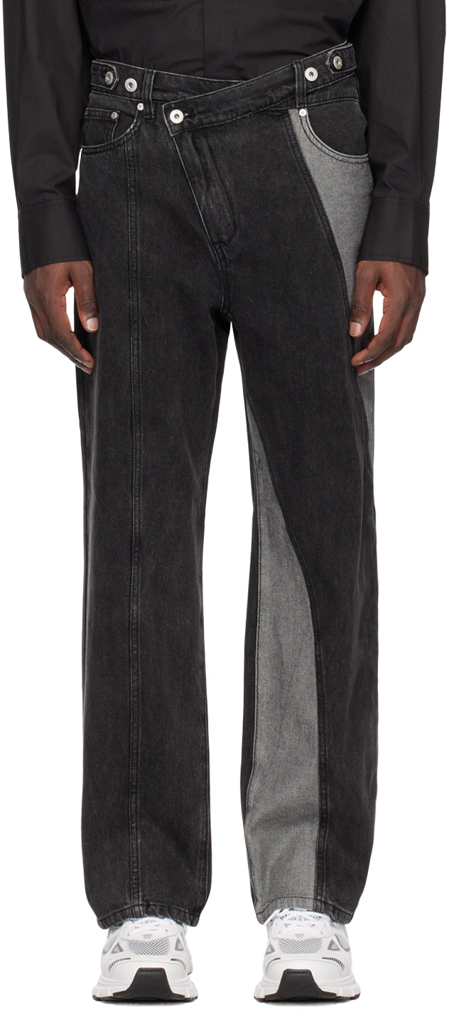 Feng Chen Wang Black Paneled Jeans Feng Chen Wang
