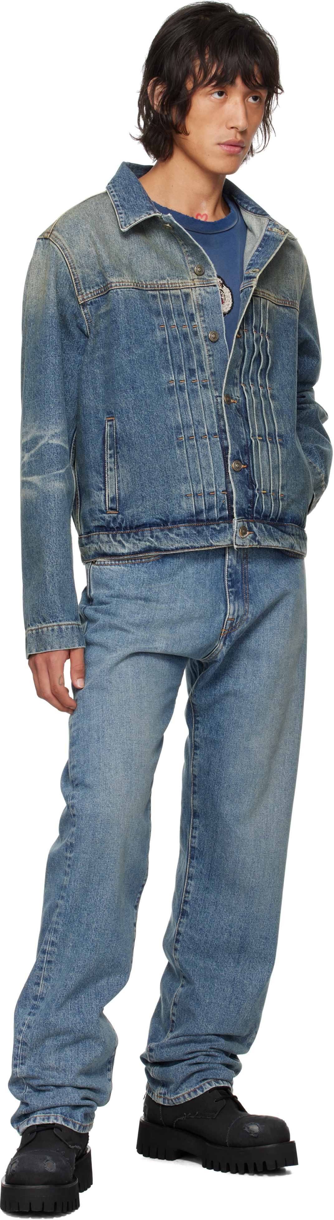 424 Blue Loose Five-Pocket Jeans 424