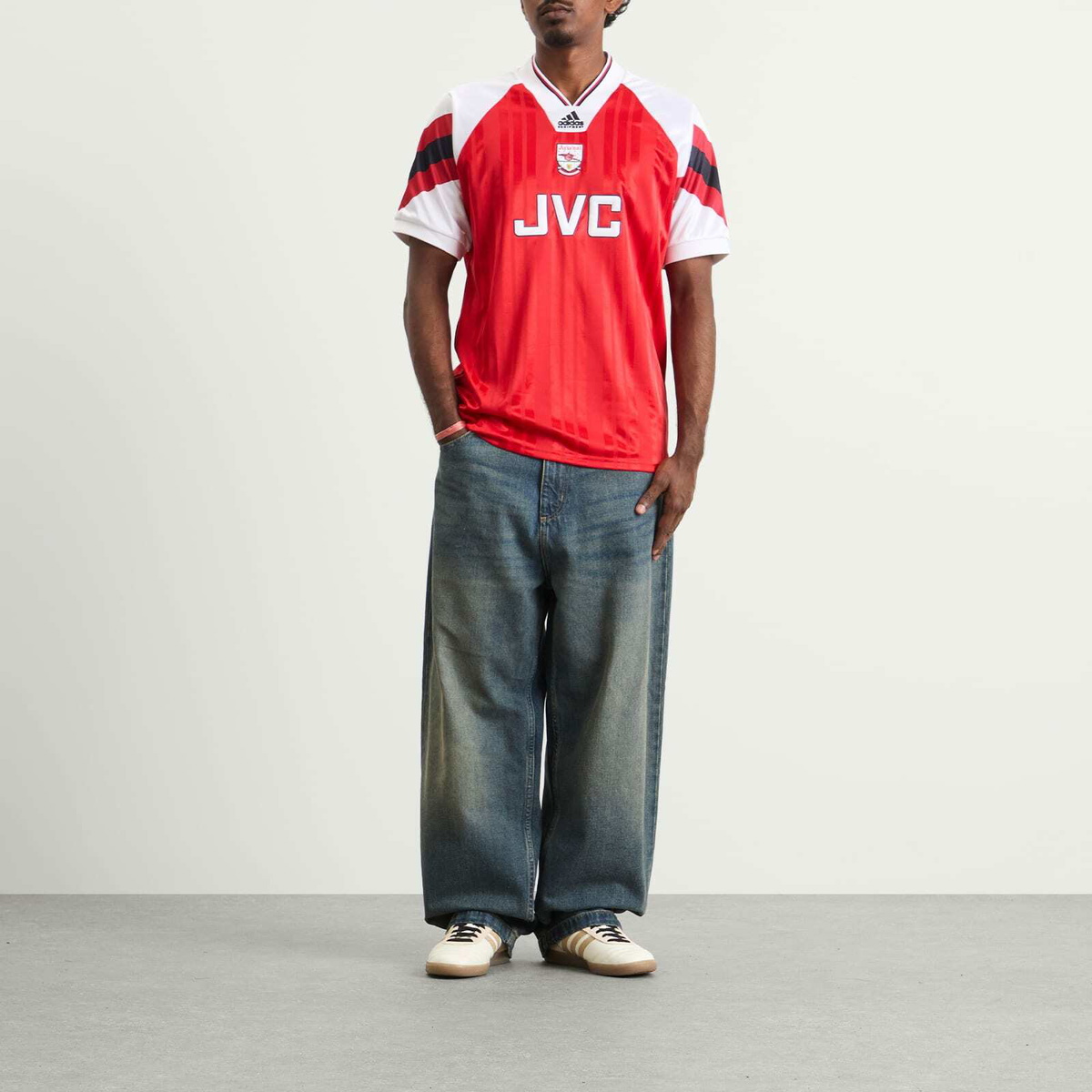 Adidas Men's Arsenal FC Home 92-94 Jersey Top in Red adidas