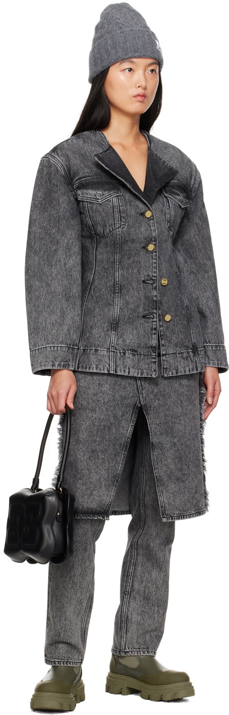 GANNI Gray Layered Jeans GANNI