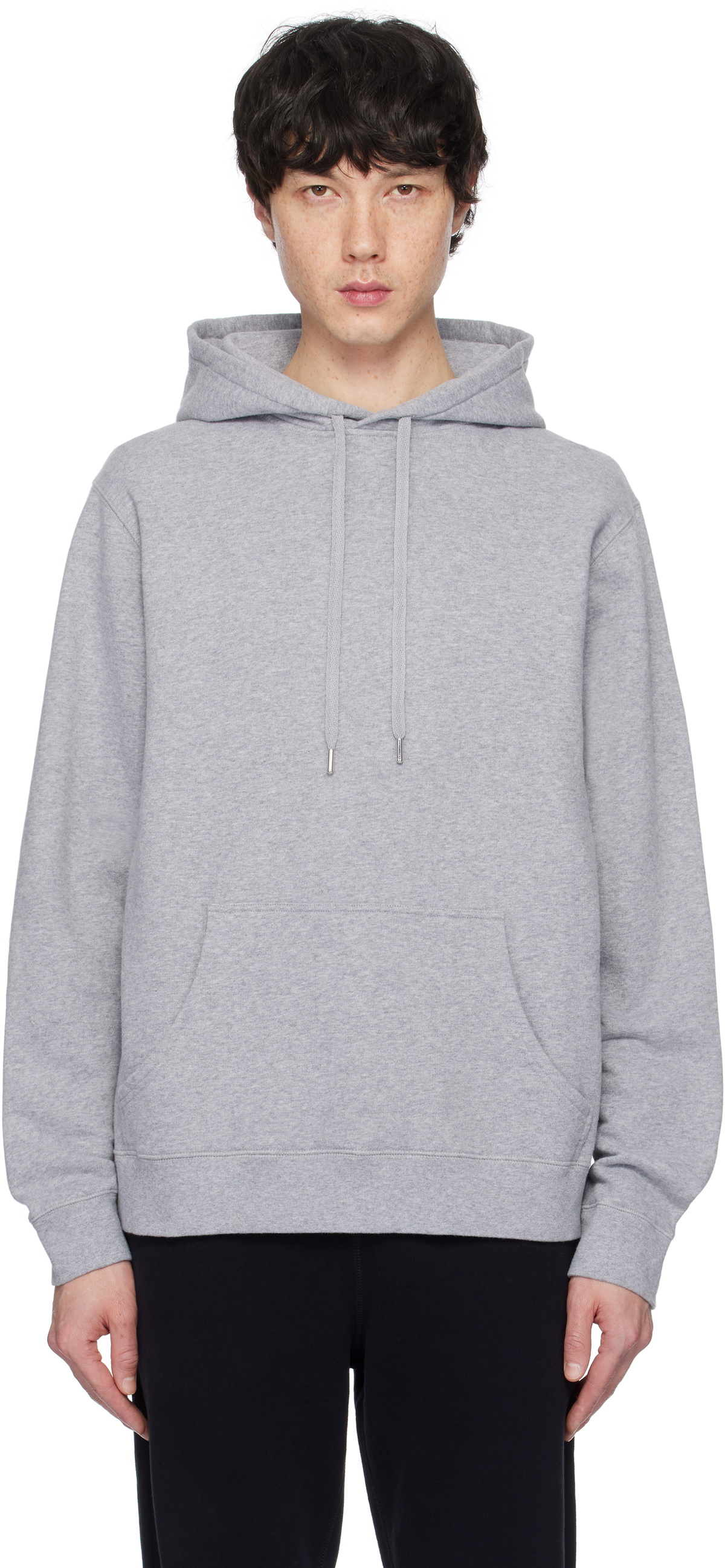 Sunspel Gray Loopback Hoodie Sunspel