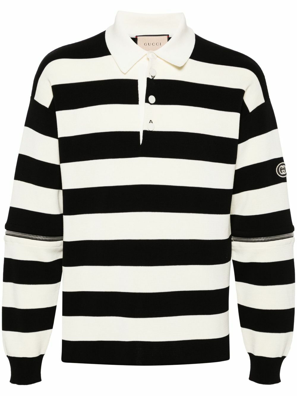Gucci Black And White Convertible Polo Shirt Gucci
