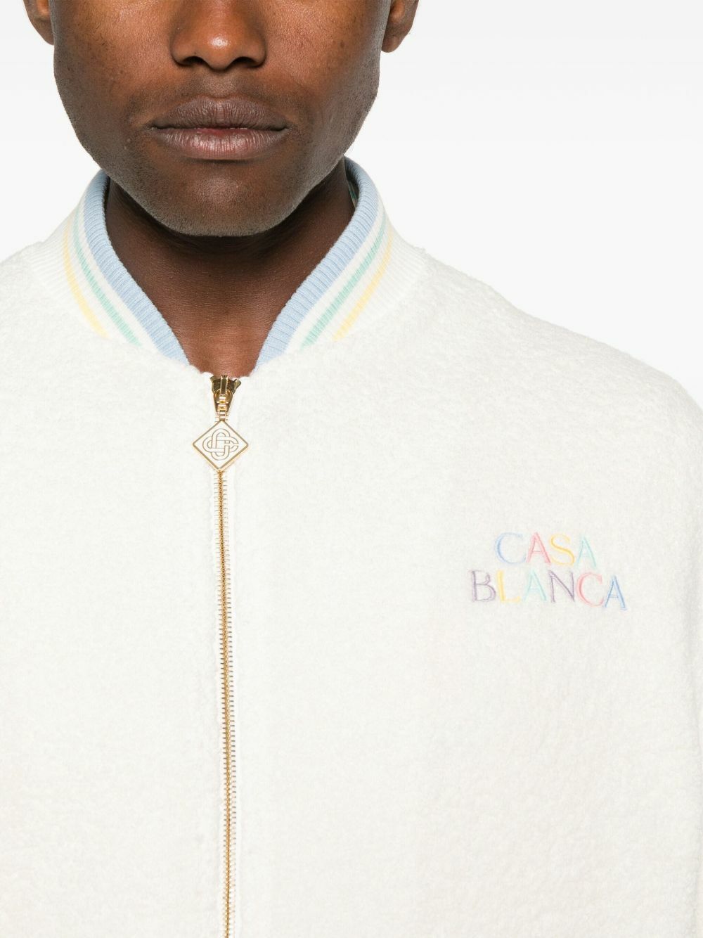 Casablanca White Maison Pastelle Bomber Jacket Casablanca