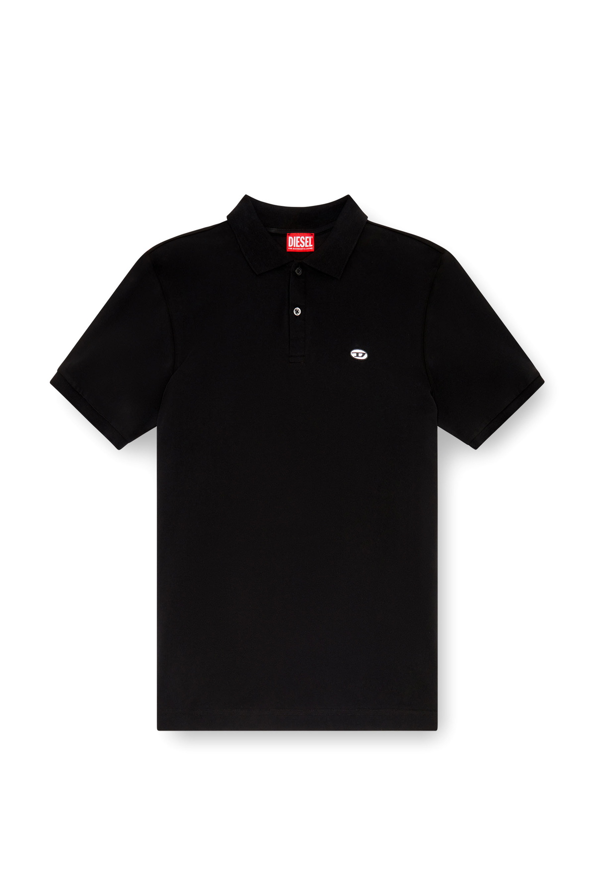 Diesel Polo shirt with Oval D patch - Polos Mens in Black Diesel
