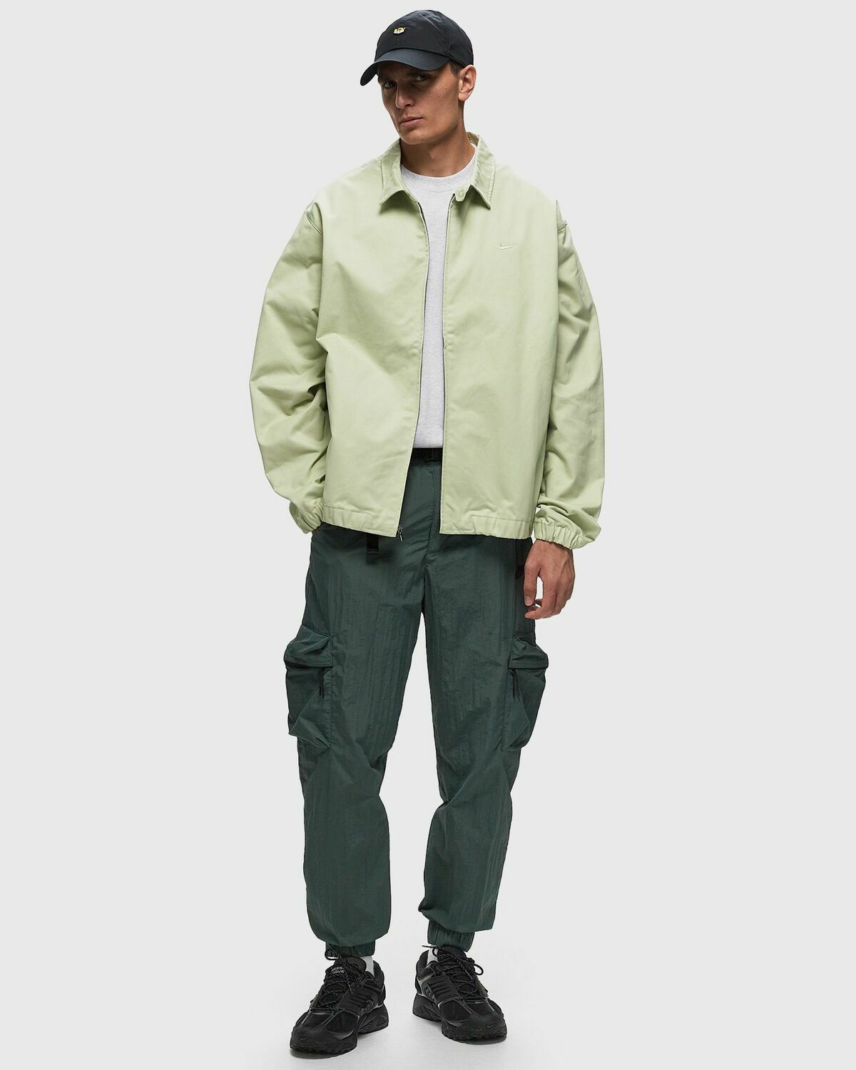 Nike Life Woven Harrington Jacket Green Bomber Jackets Nike