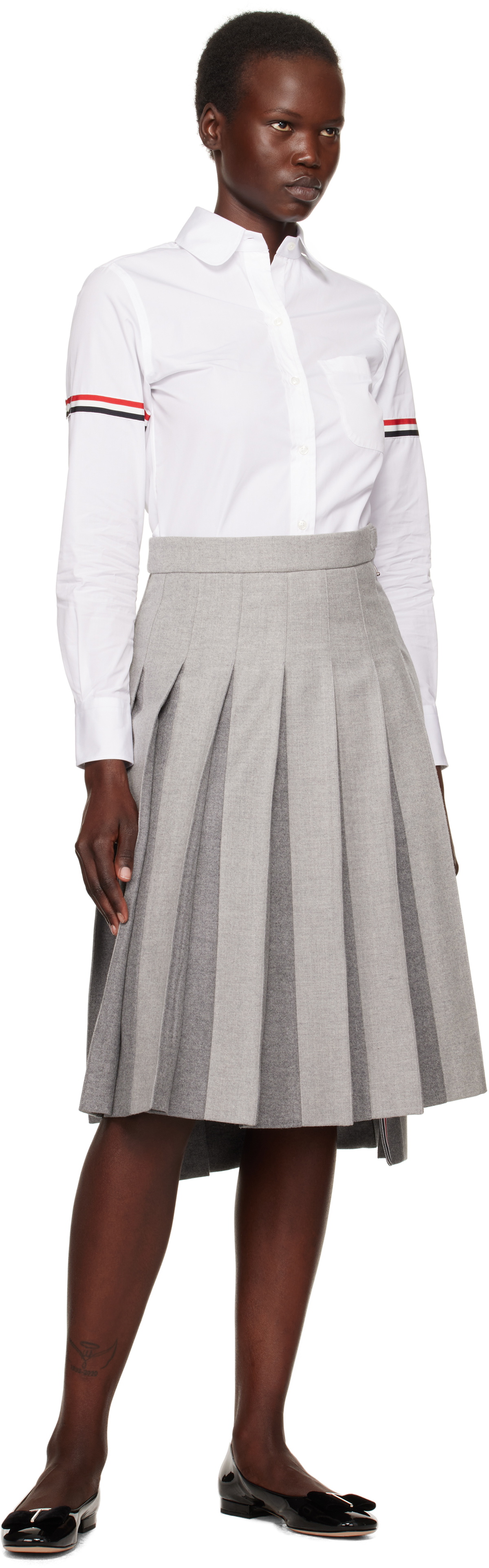 Thom Browne White Oxford Classic Round Collar Shirt Thom Browne
