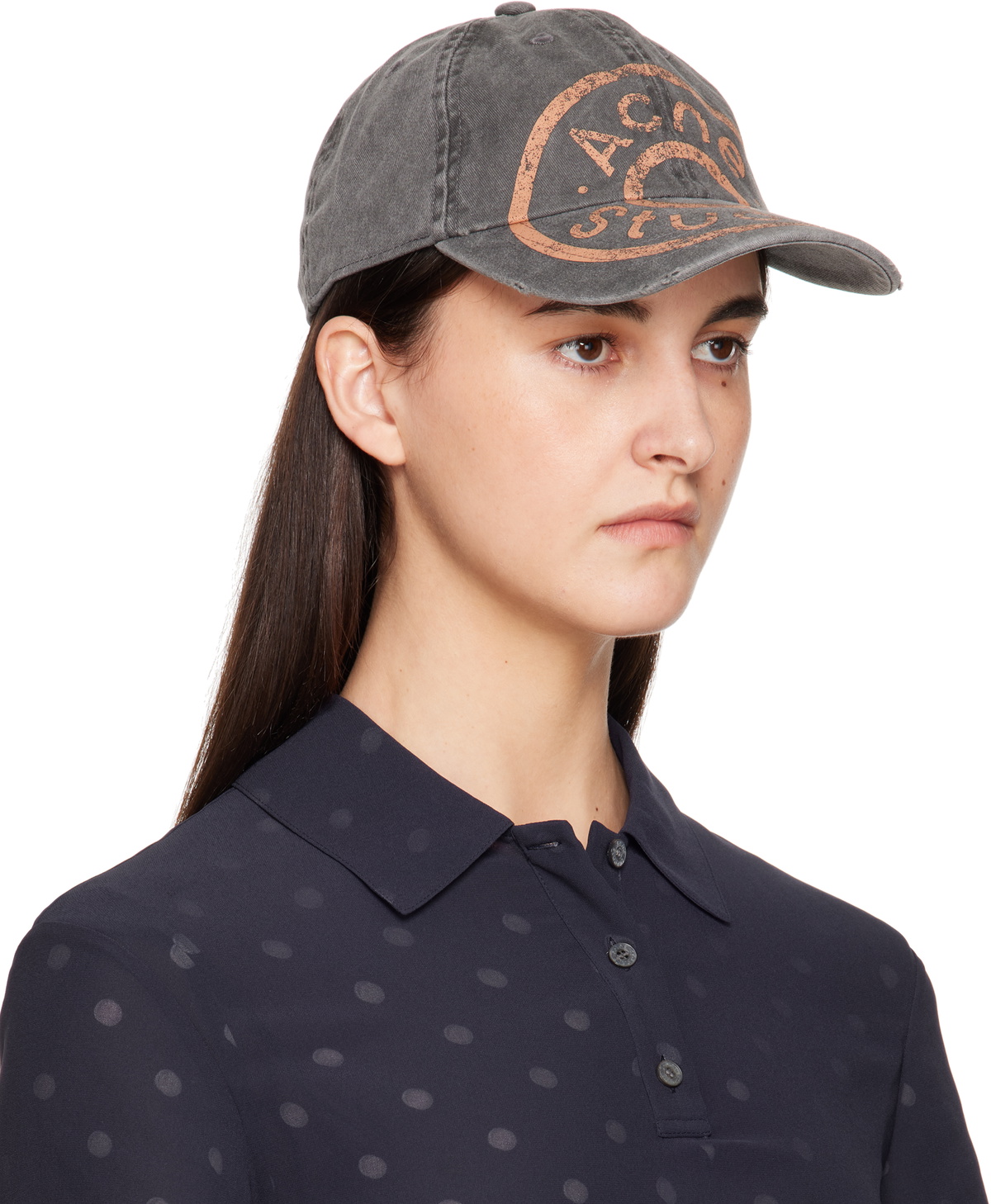 Acne Studios Black Printed Logo Cap Acne Studios