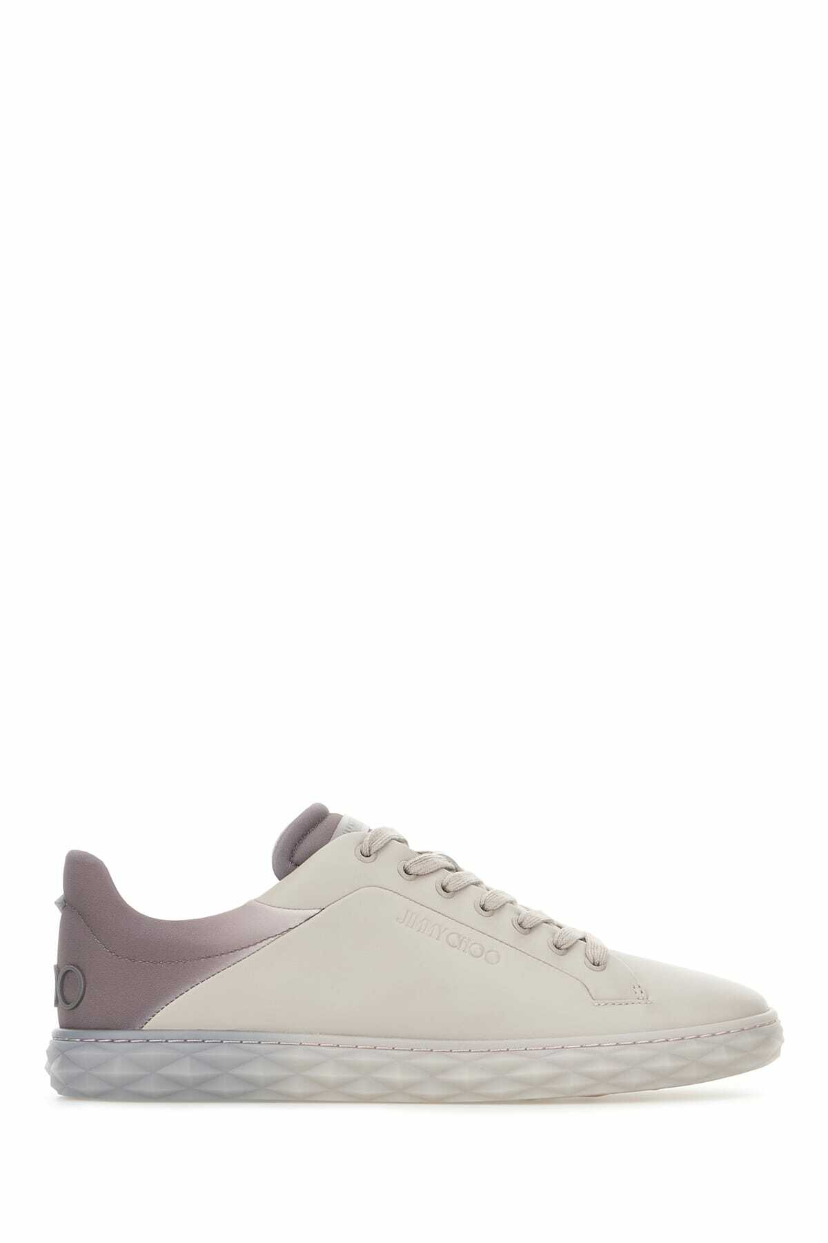 Jimmy Choo Light Grey Leather Diamond Light Sneakers Jimmy Choo