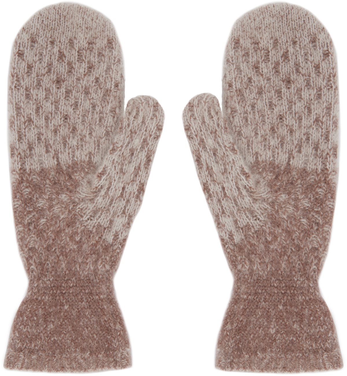 Holzweiler Beige & Pink Tine Faded Knit Mittens Holzweiler