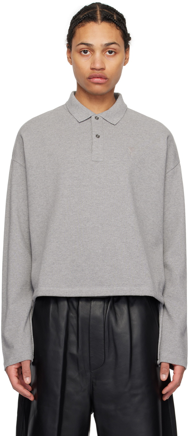 AMI Paris Gray Ami de Cœur Sweater AMI