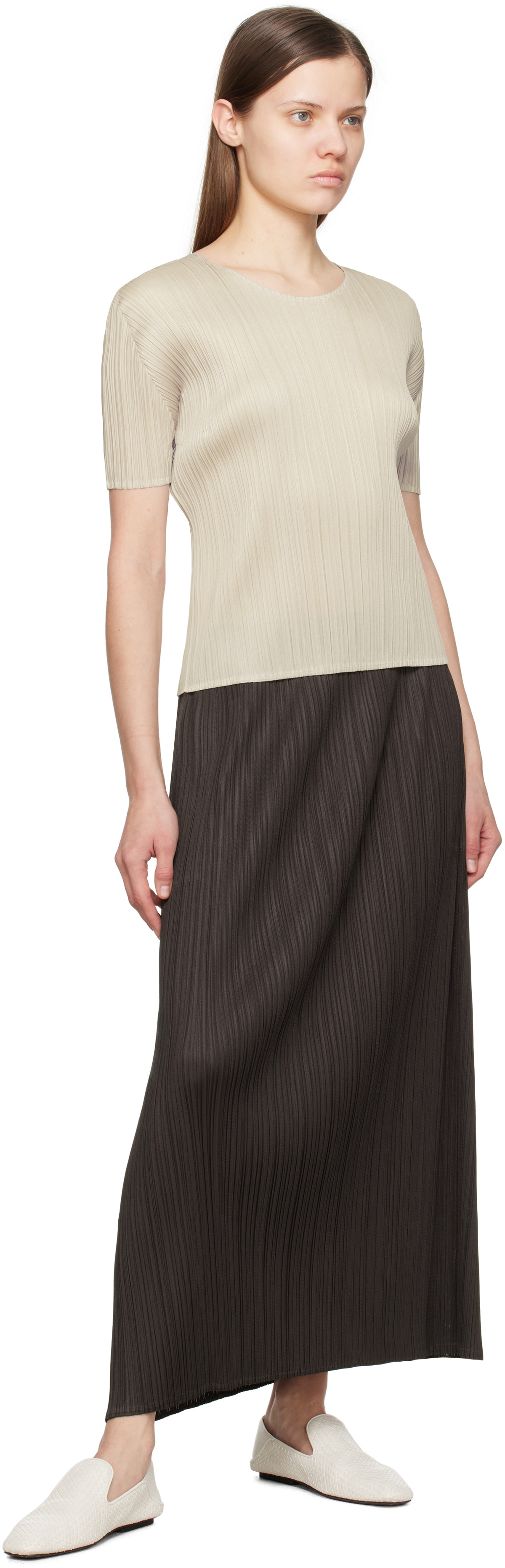 PLEATS PLEASE ISSEY MIYAKE Black Monthly Colors December Maxi Skirt ...