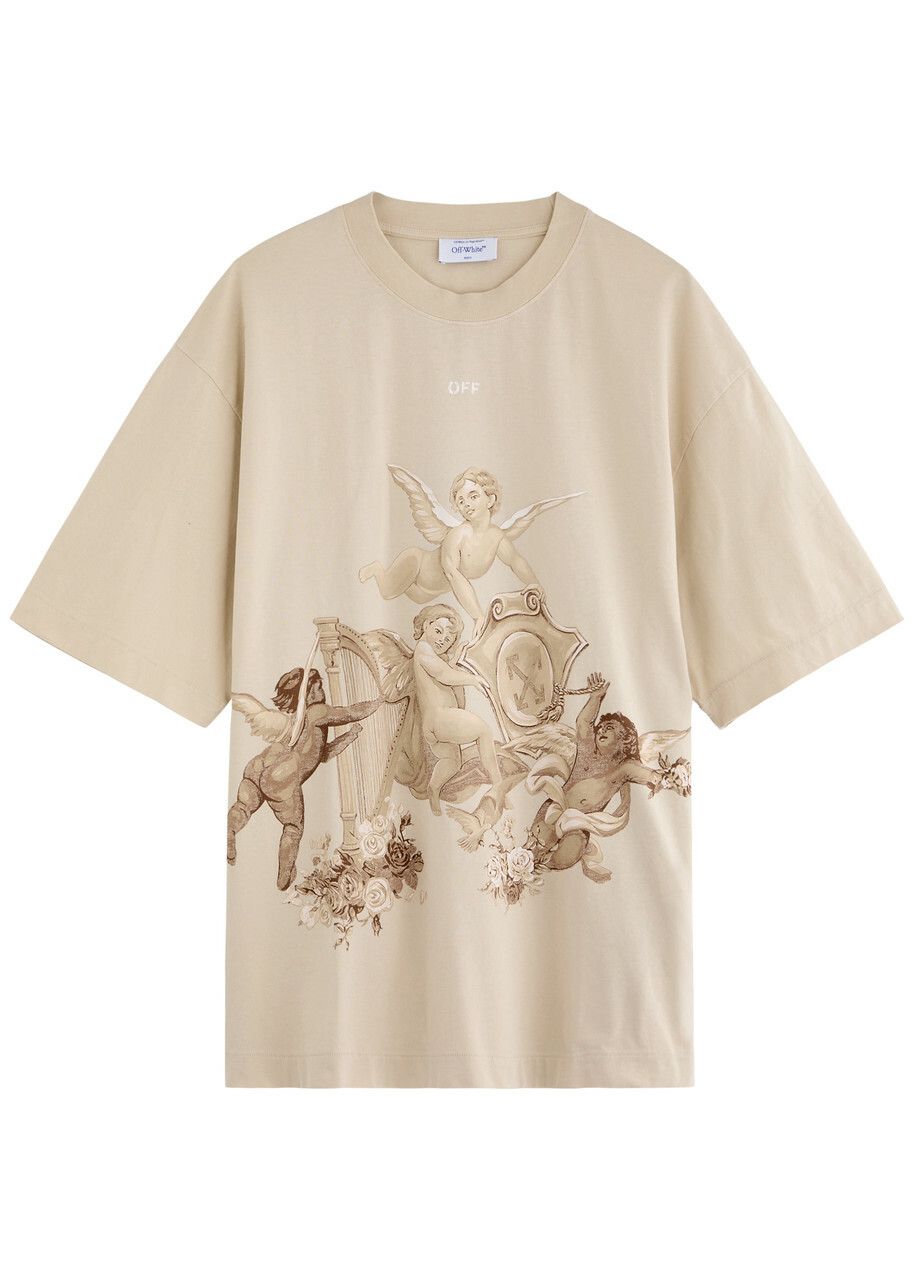 Off-white Skate Printed Cotton T-shirt Tan Off-White