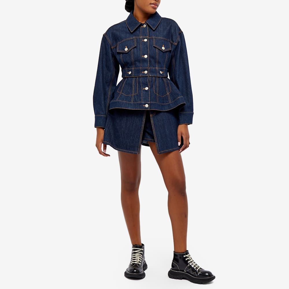Alexander McQueen Women's Denim Jacket in Rinsed Blue Alexander McQueen