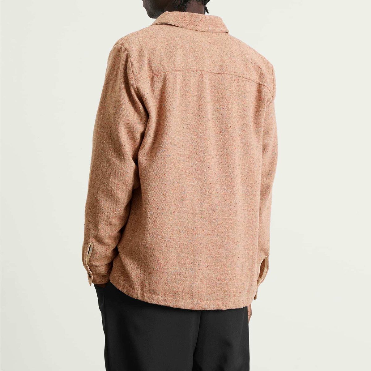 Wax London Men's Whiting Wool Fleck Overshirt in Rust/Multi Wax London