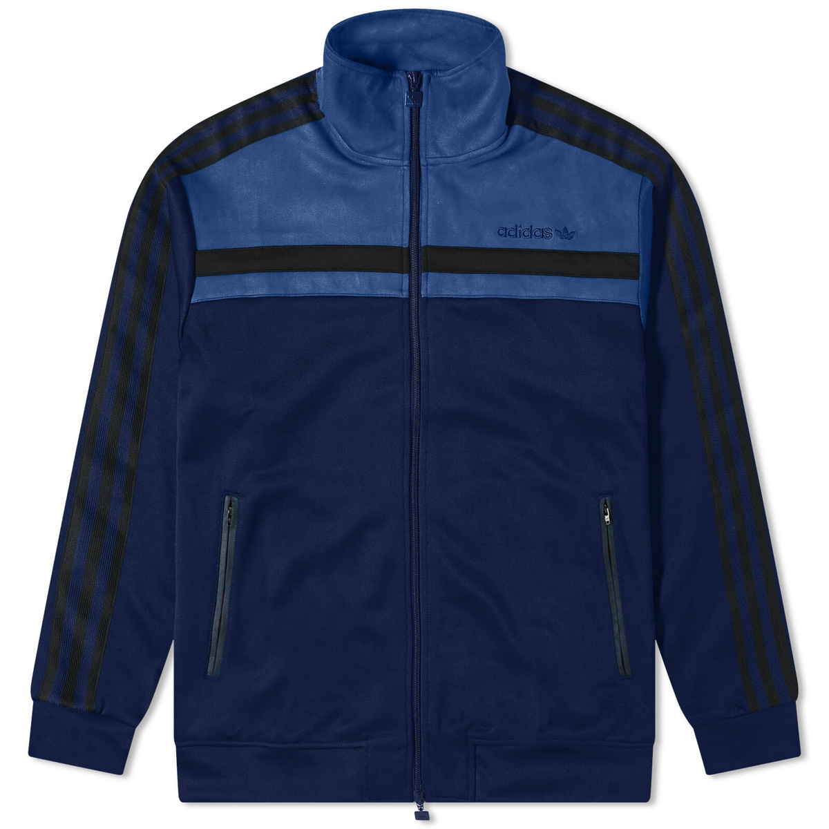 Adidas Men's Premium Essentials Track Top in Wonder White/Night Indigo ...