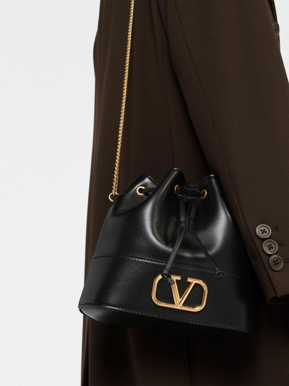 VALENTINO GARAVANI - Vlogo Signature Leather Bucket Bag Valentino Garavani