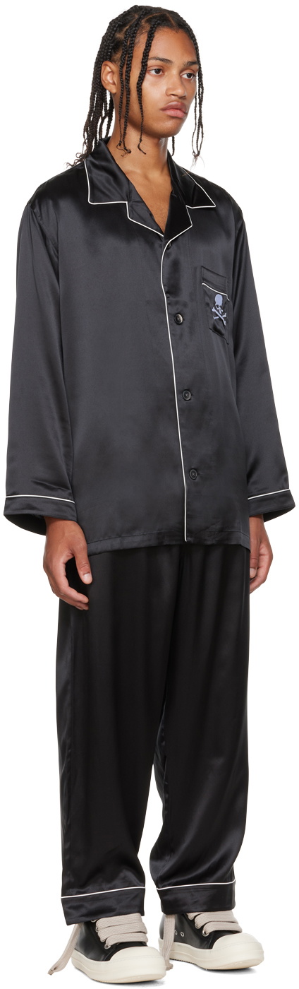 mastermind WORLD Black Embroidered Pyjama Set MASTERMIND WORLD
