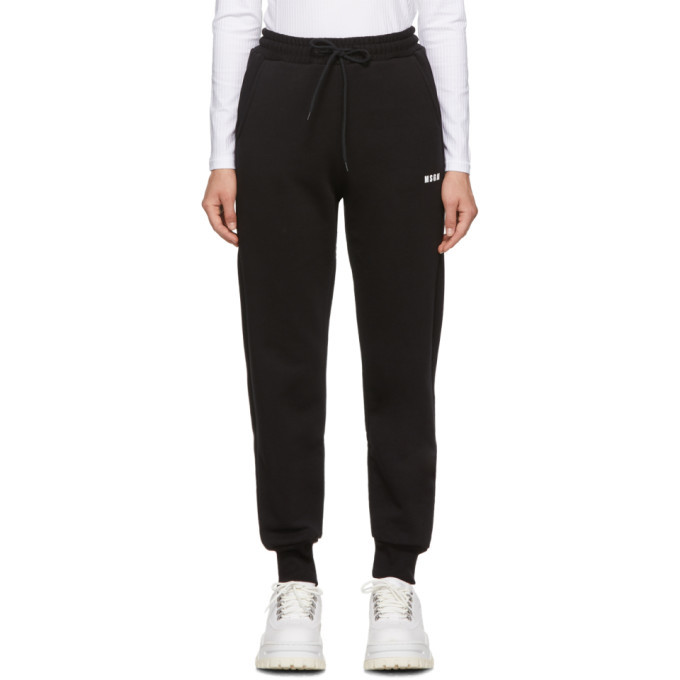 MSGM Black Mini Logo Lounge Pants MSGM