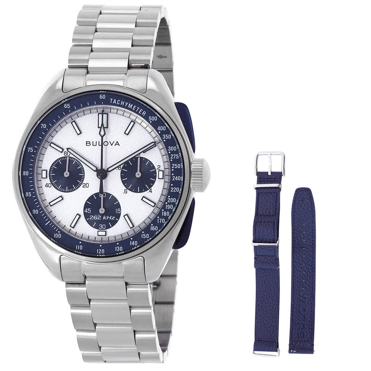 Bulova Lunar Pilot Archive Chronograph Quartz Silver Dial Mens Watch ...