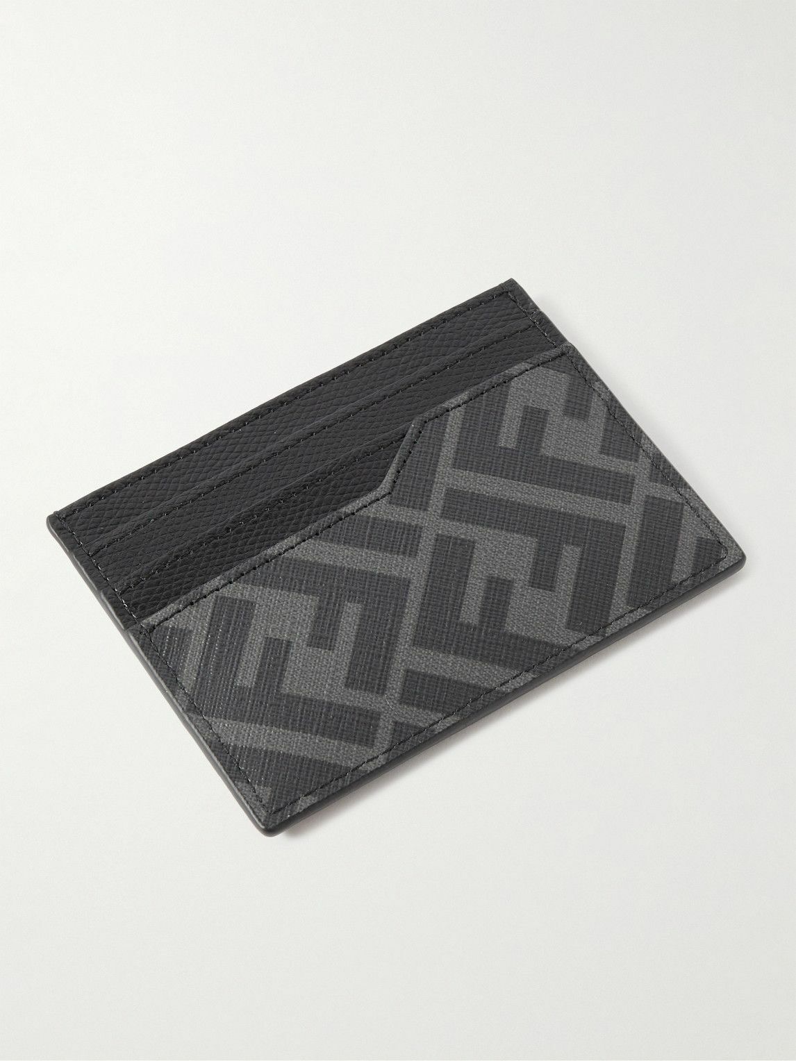 Fendi - Logo-Print Coated-Canvas and Leather Cardholder Fendi