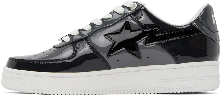 BAPE Black & Grey Patent Sta Sneakers A Bathing Ape