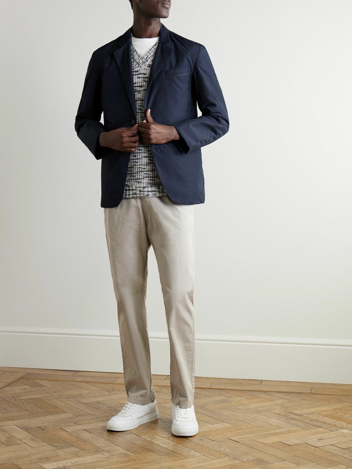 Mr P. - Padded Recycled-Shell Blazer - Blue Mr P.