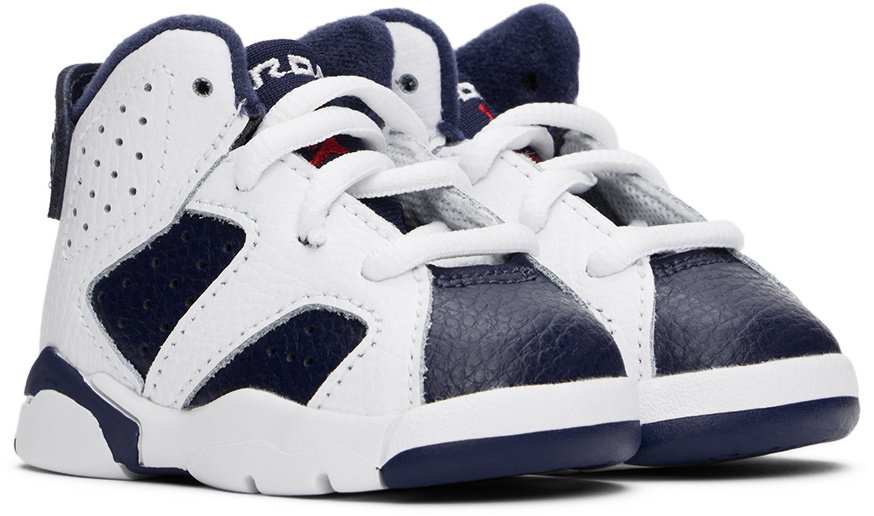 Nike Jordan Baby White & Navy Jordan 6 Retro Sneakers Nike Jordan Brand