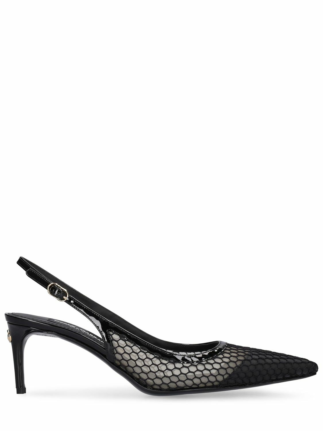 DOLCE & GABBANA - 60mm Leather & Mesh Slingback Pumps Dolce & Gabbana