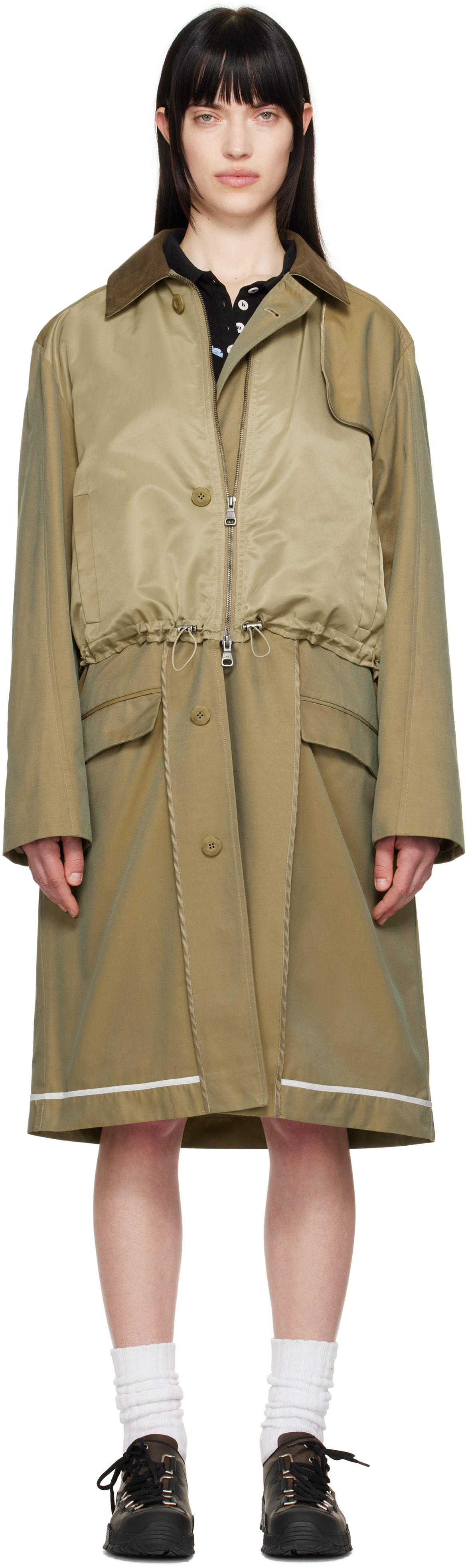 Andersson Bell Beige Bomber Mix Trench Coat Andersson Bell