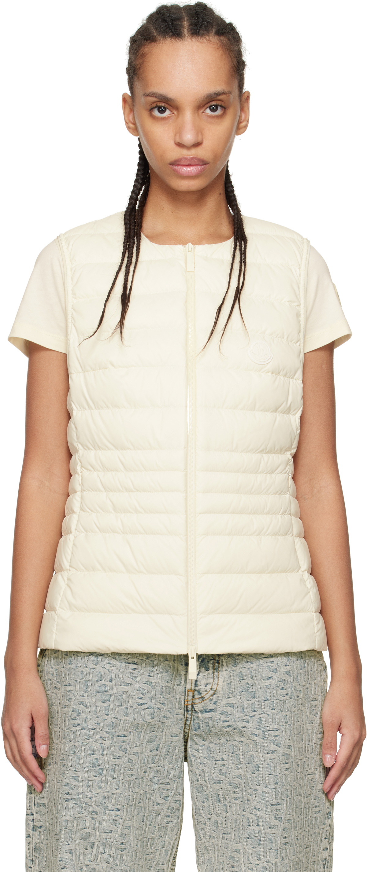 Moncler White Irigny Down Vest Moncler