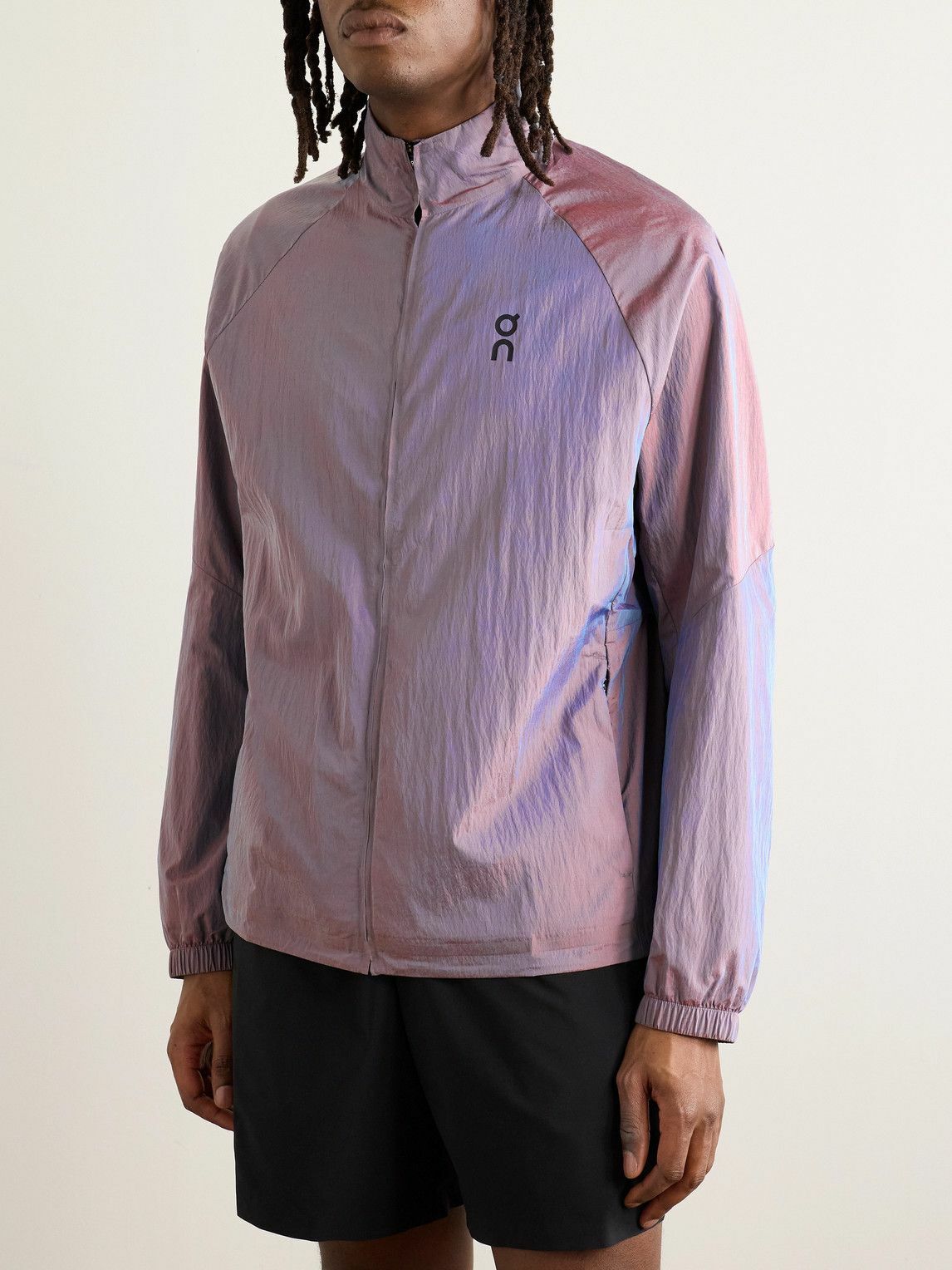 ON - Court Logo-Print Iridescent Recycled-Shell Track Jacket - Pink On