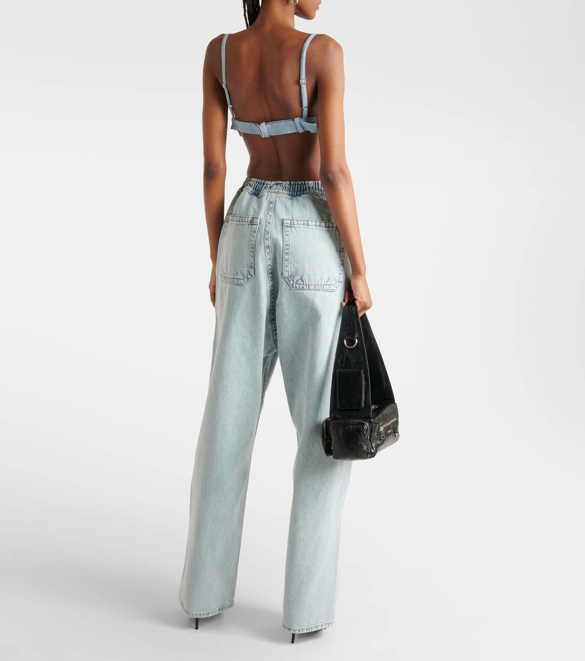 Y/Project Ruffled denim bra top Y/Project