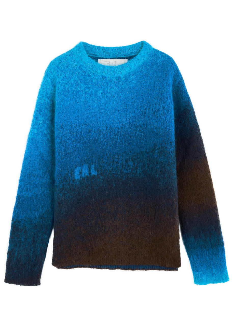 Erl Gradient Brushed-knit Jumper Blue ERL