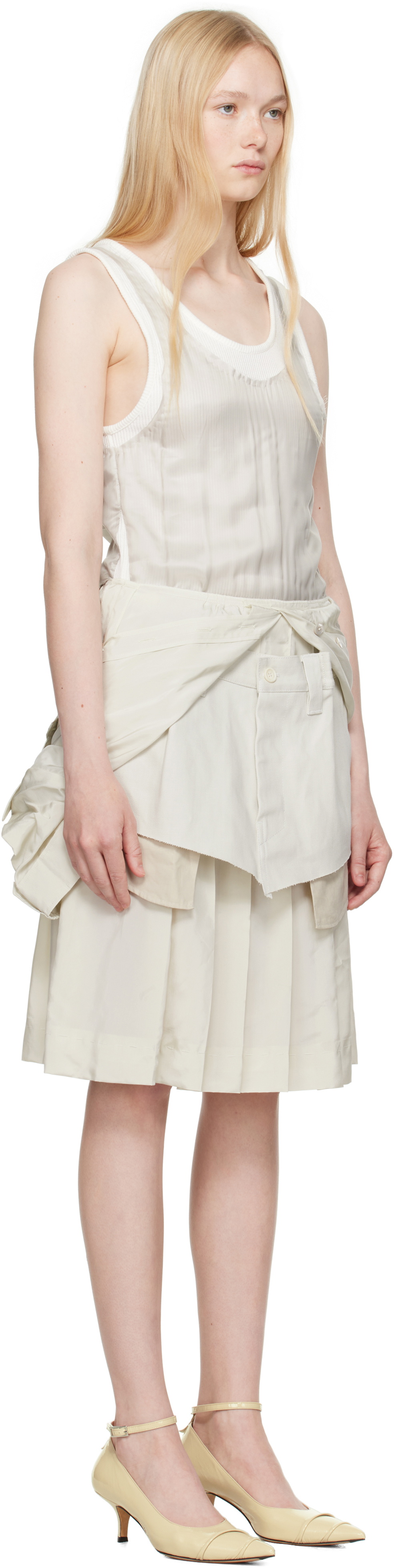Maison Margiela Beige 'Anonymity of the lining' Midi Dress Maison Margiela